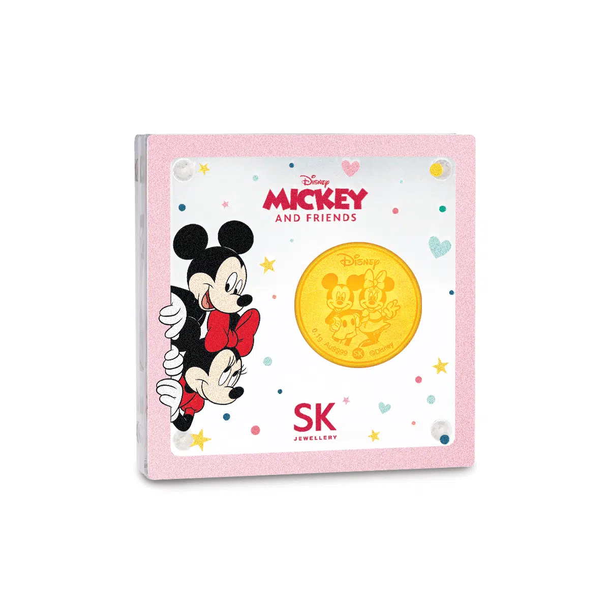 Mickey and Minnie Disney 999 Pure Gold Coin (0.1G) - SK Jewellery