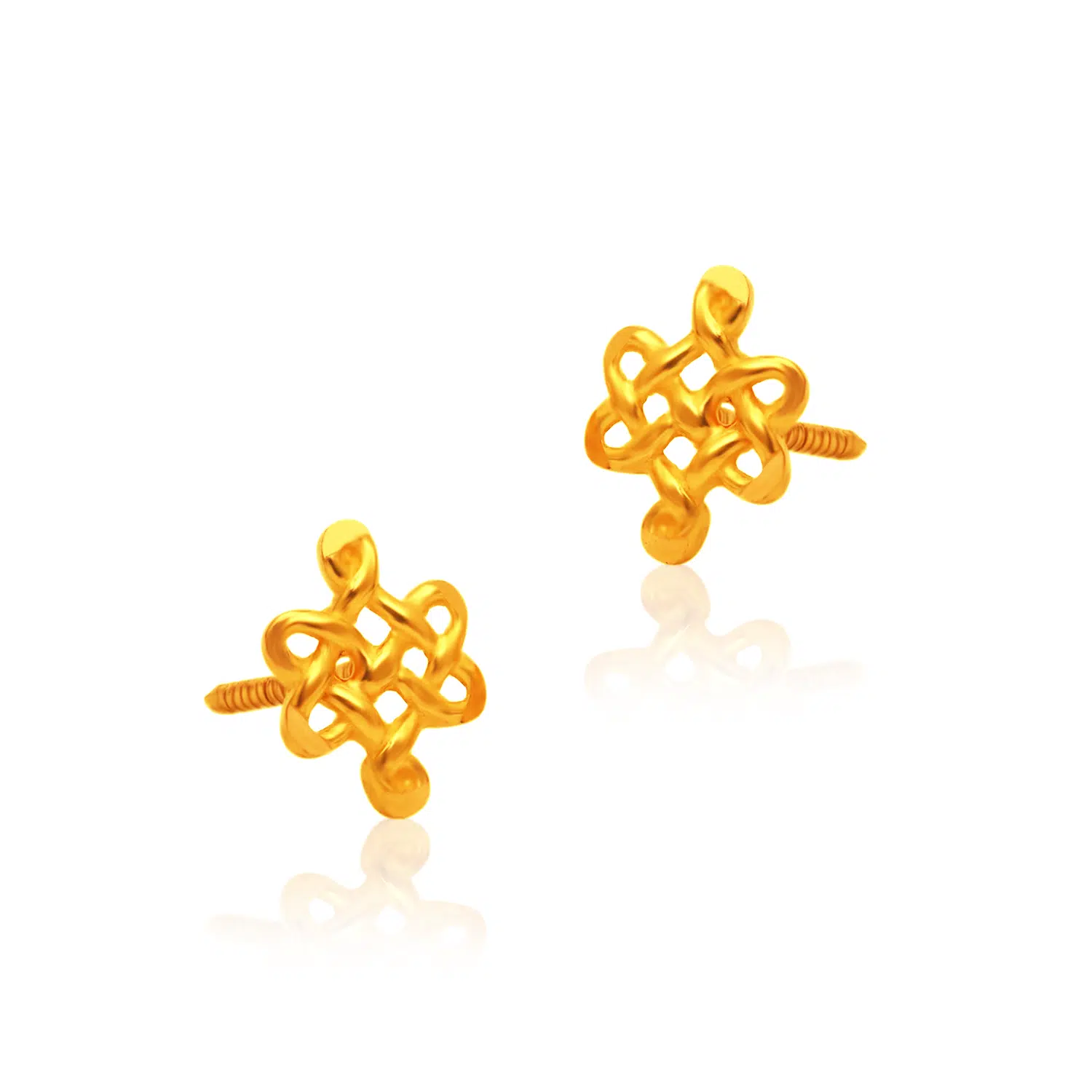 Knot of Elegance 916 Gold Stud Earrings - SK Jewellery