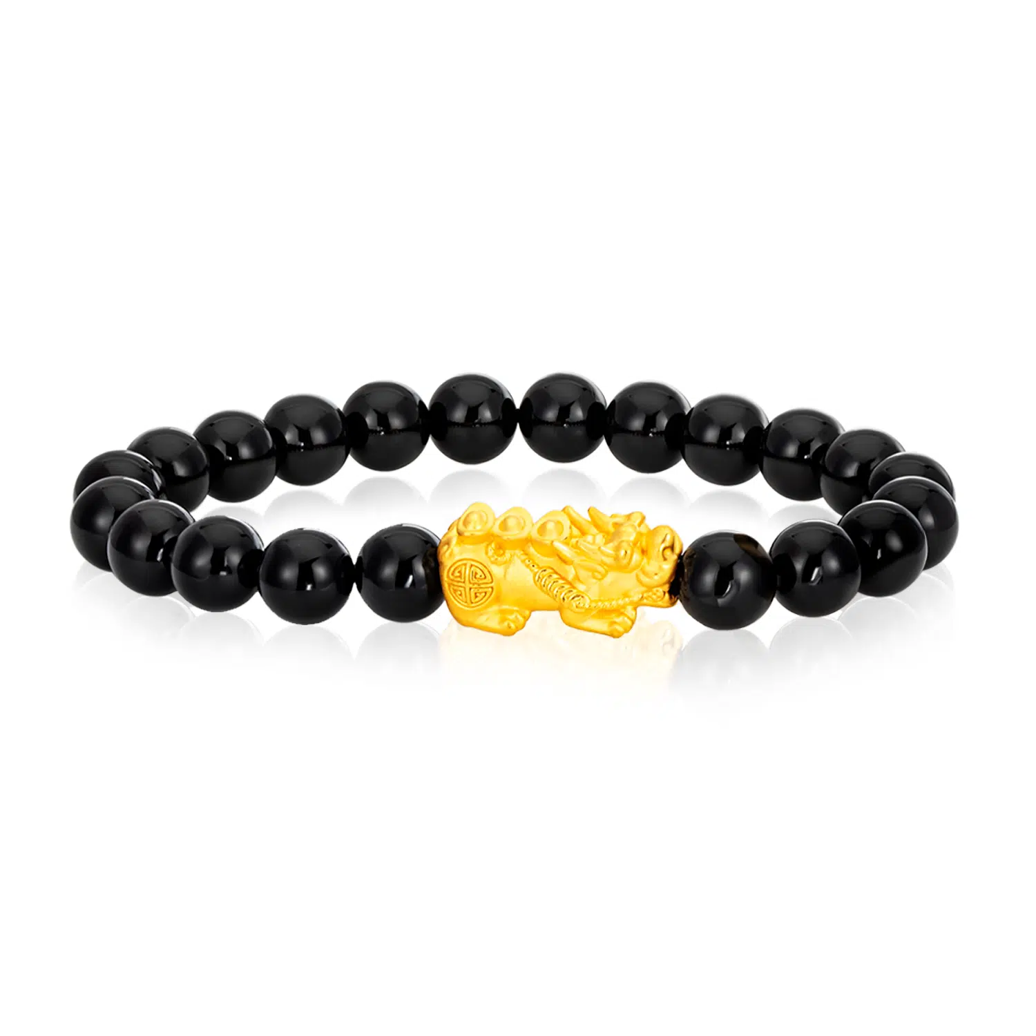 999 Pure Gold Three Ingots Harmony Pixiu Bracelet - SK Jewellery