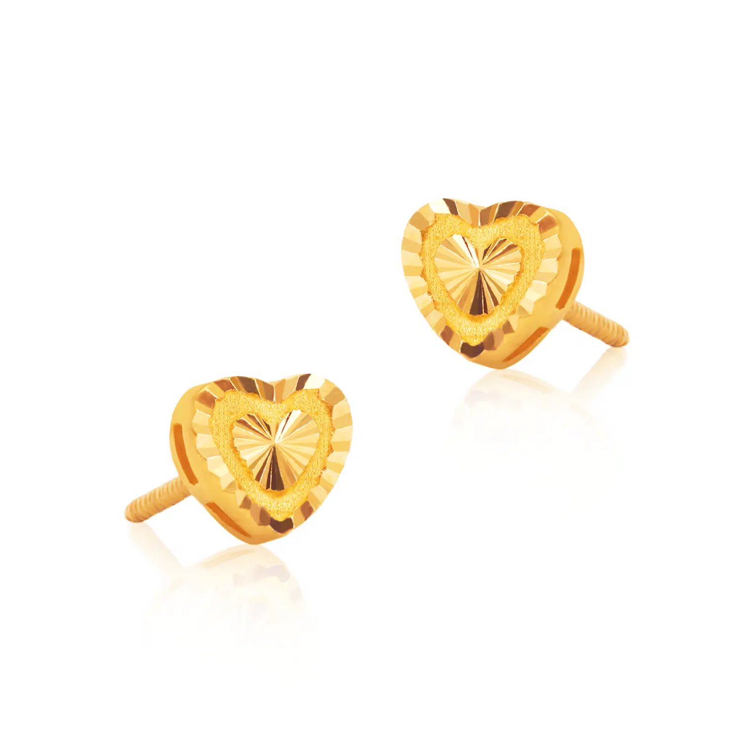 Radiant Heart 916 Gold Earrings - SK Jewellery