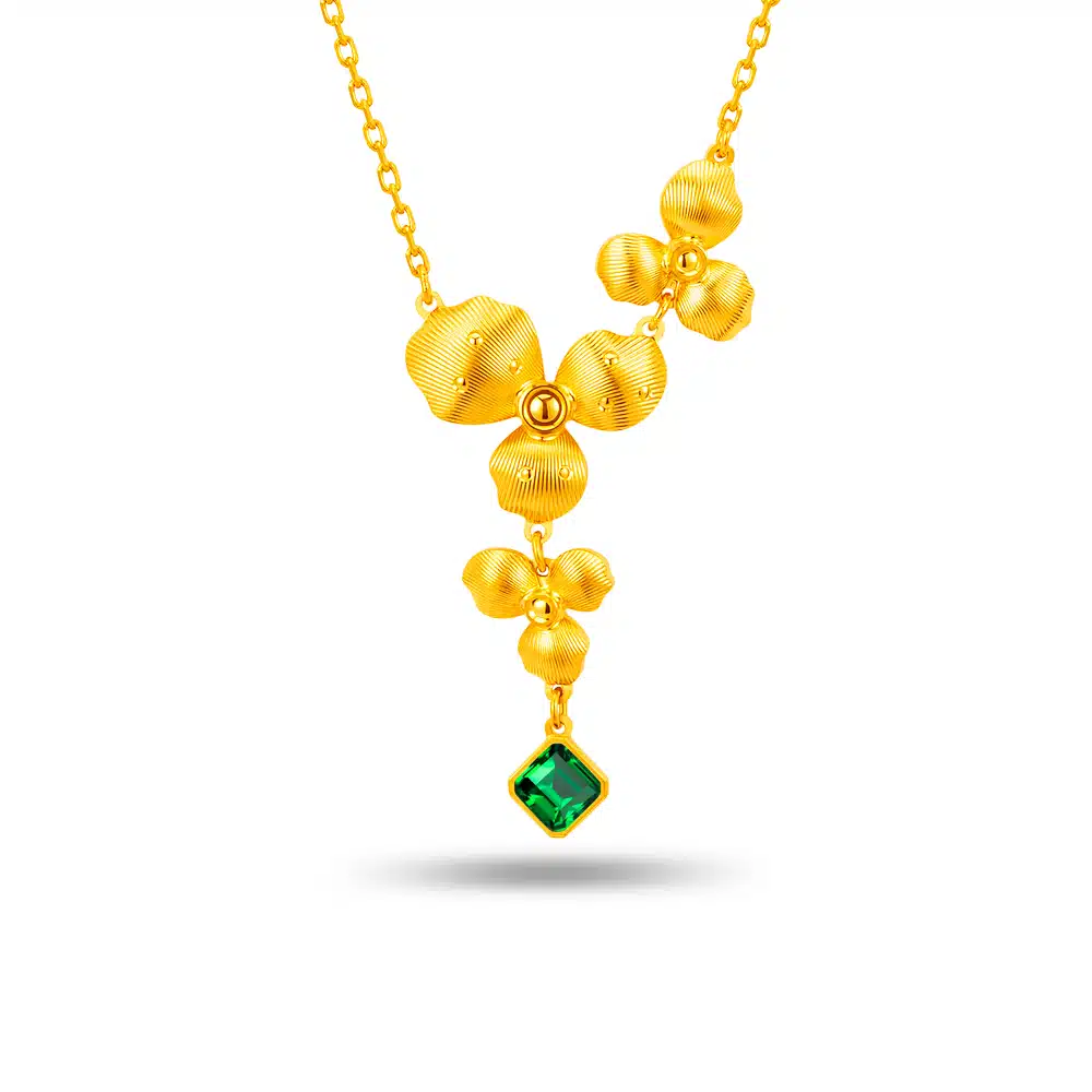 Petal Bloom Drop 999 Pure Gold - SK Jewellery