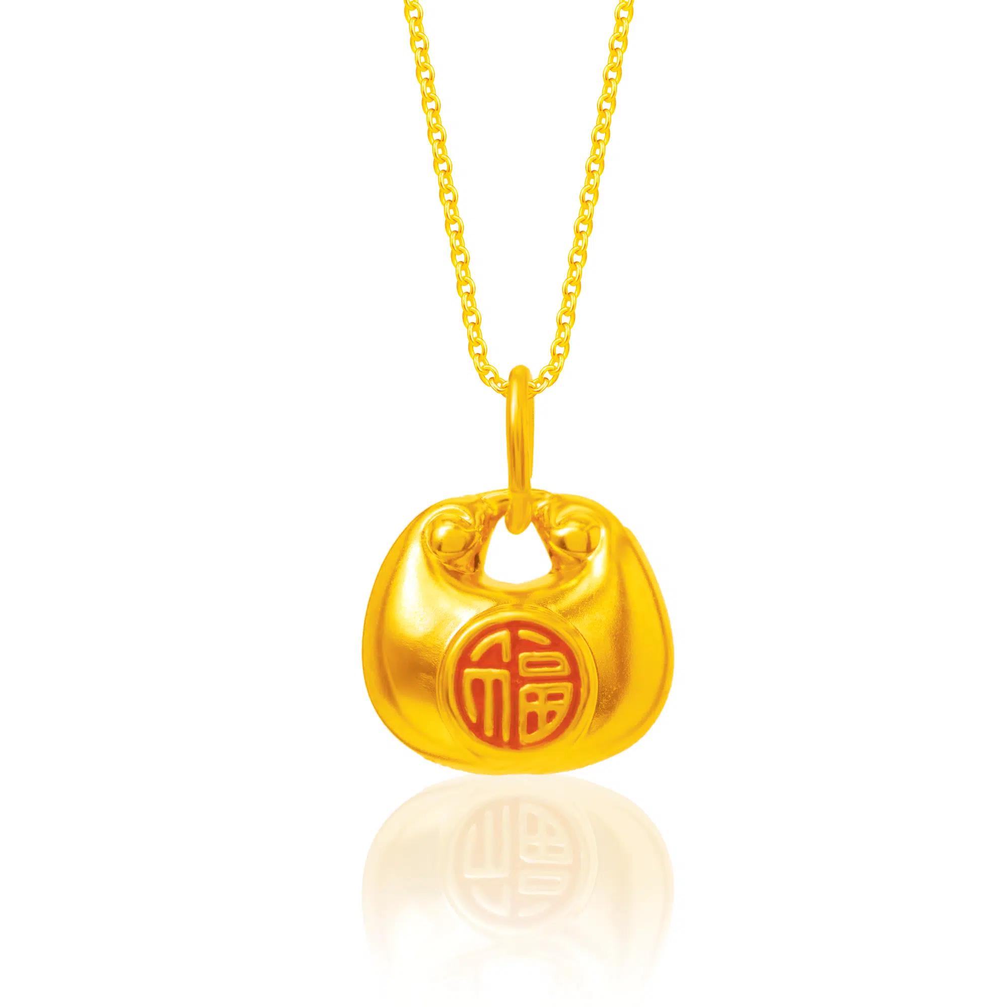 Fu Fortune Bag “福” 999 Gold Pendant - SK Jewellery