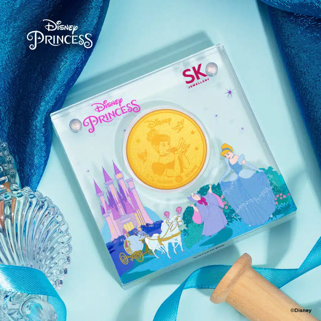 Disney Princess Cinderella 999 Pure Gold Coin (0.1G) - SK Jewellery