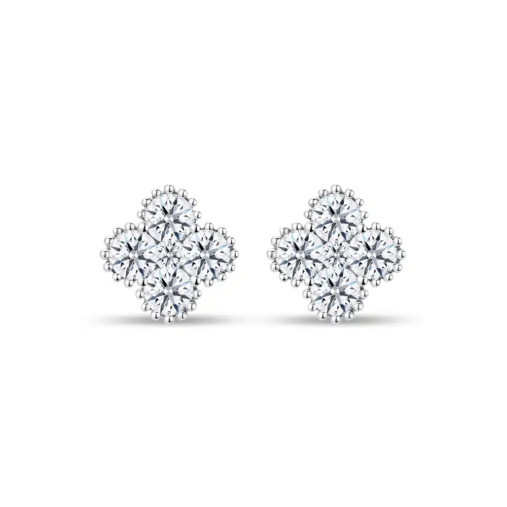 Clover Gem 10k Diamond Earrings - SK Jewellery