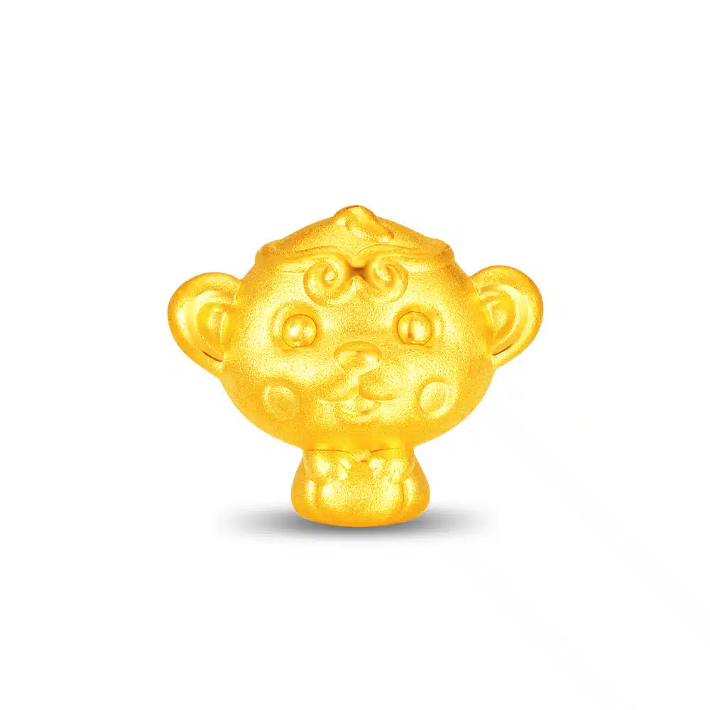 Fortune Blessing Zodiac Monkey 999 Gold Charm - SK Jewellery