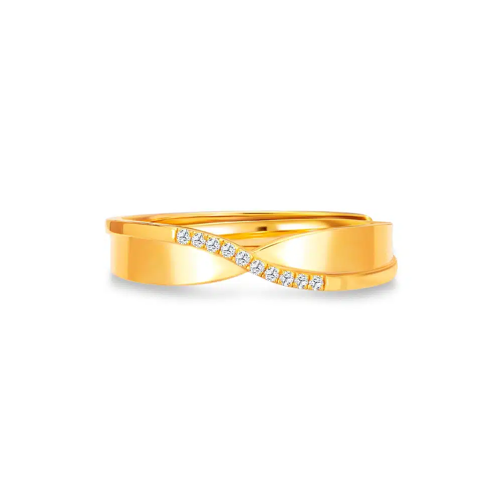 Twisted Brilliance Diamond 916 Gold Ring - SK Jewellery