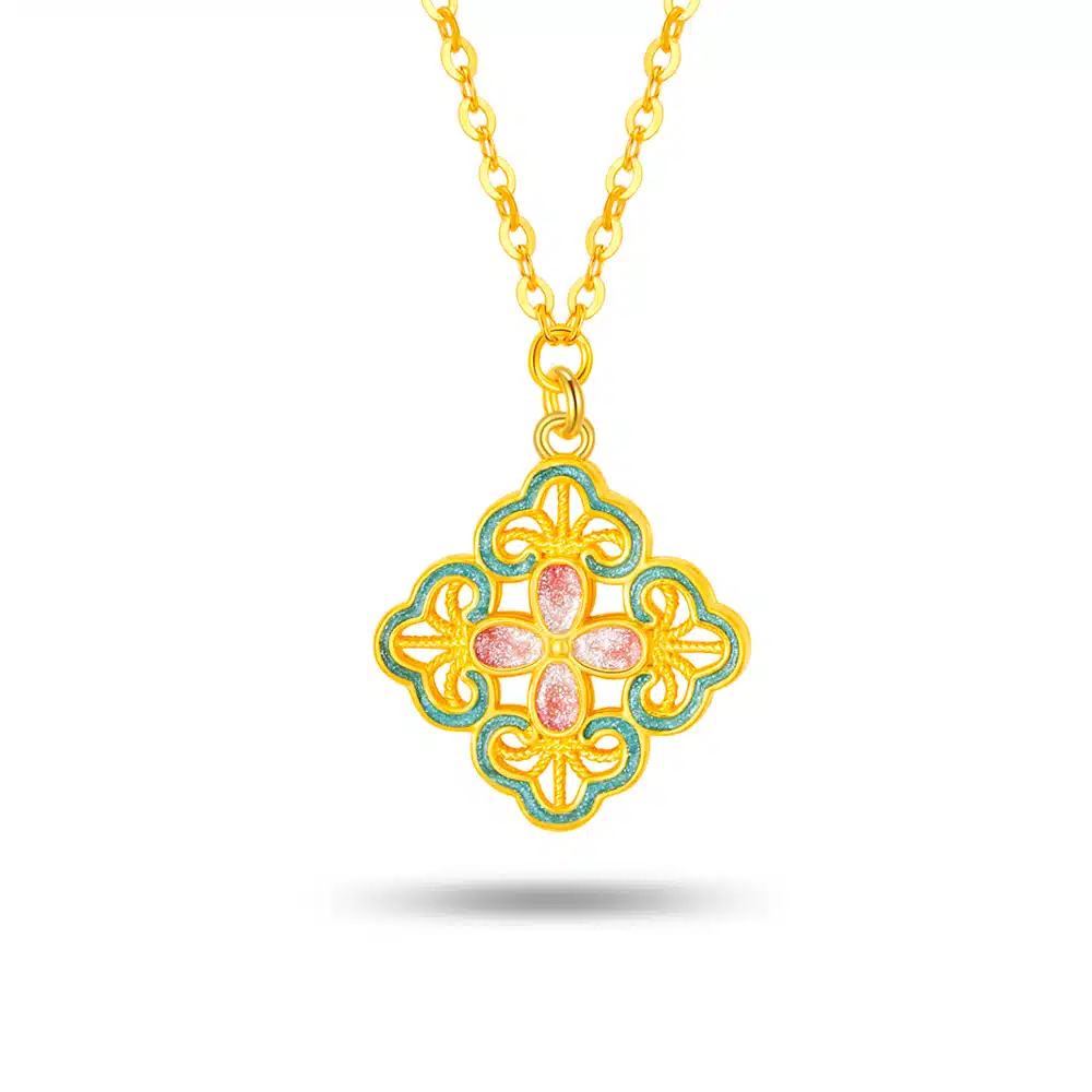 Vibrant Clover 999 Gold Pendant - SK Jewellery