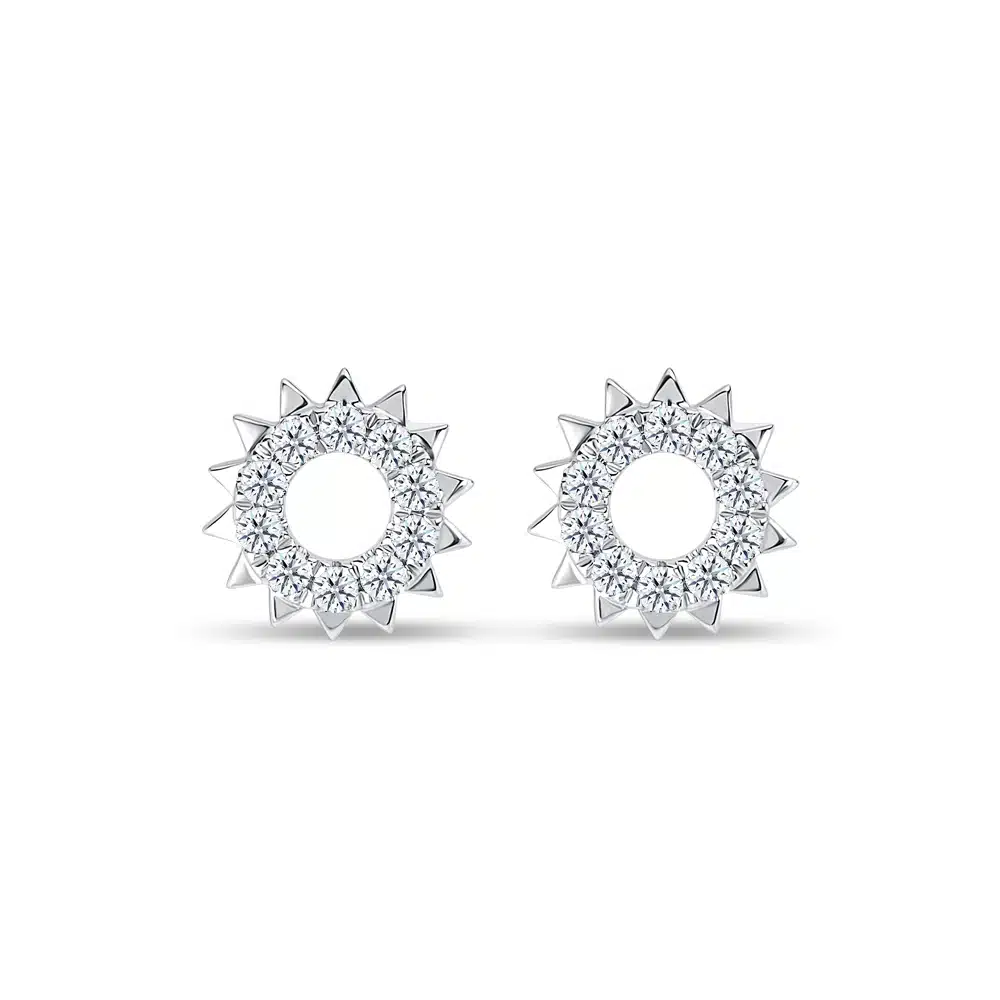 Solara Shine 10K White Gold Diamond Earrings - SK Jewellery